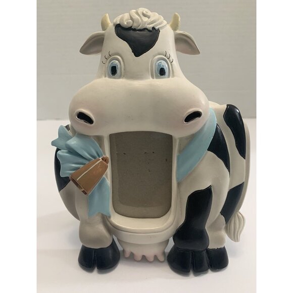 Accents | Cow Photo Frame Small Blue Ribbon Bell Udders Collectible ...